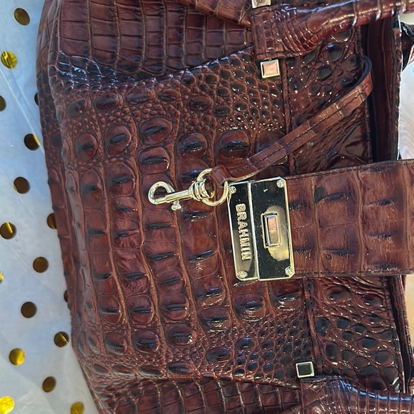 Brahmin | Bags | Brahmin Crocodile Embossed Leather Handbag | Poshmark